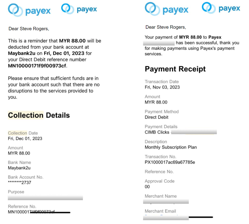 Payment Flow for Direct Debit [Customer journey] – Payex is now Xendit