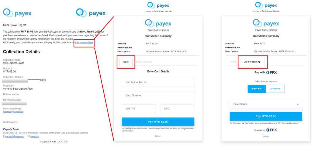 Payment Flow for Auto Debit [Customer journey] – Payex is now Xendit